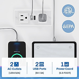 SEDETA 98" Home Office Desk, White Computer Desk with Letter/A4 File Drawer & Power Strip with USB, 2 Person Long Desk with Storage, Printer Shelf & Monitor Stand for Home Office, White