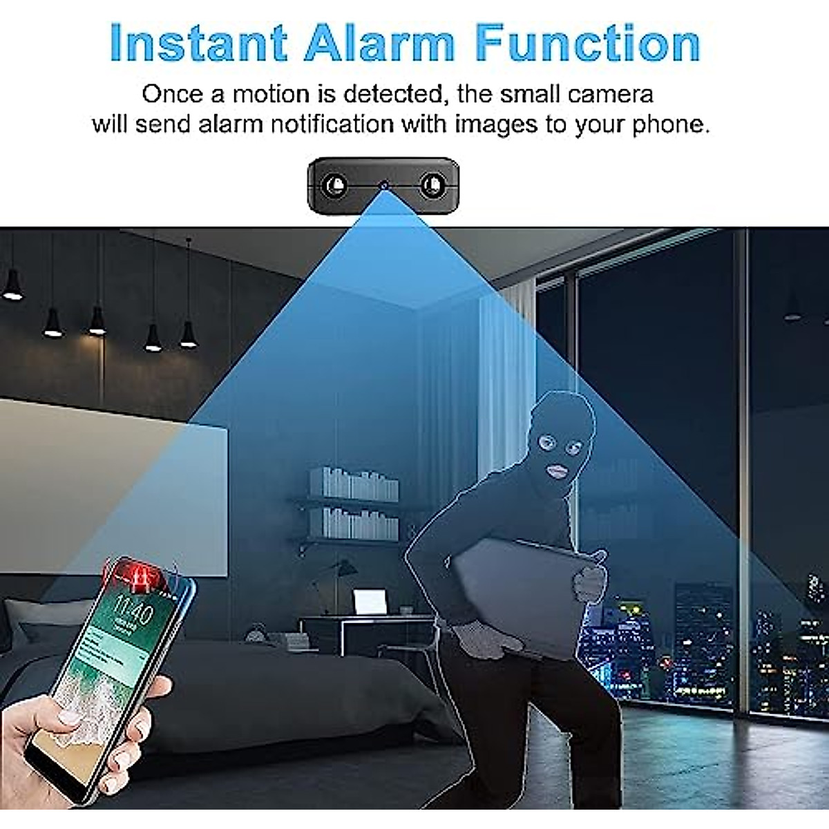 Hidden Spy WiFi Security Camera Wireless Indoor Outdoor Camera Nanny Cam Smart Home Baby Cams Pet Dog Cat Camera Indoor Outdoor Baby Camera 1080P Remote Portable Camera Phone APP Room 1080P Camera