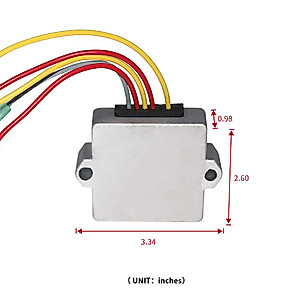 Hocean-Max Voltage Regulator Rectifier is compatible with Mercury outboards 12 Volt 5 Wire 30 to 250 HP Replace 815279 815279-1 815279-2 815279-3 815279-4