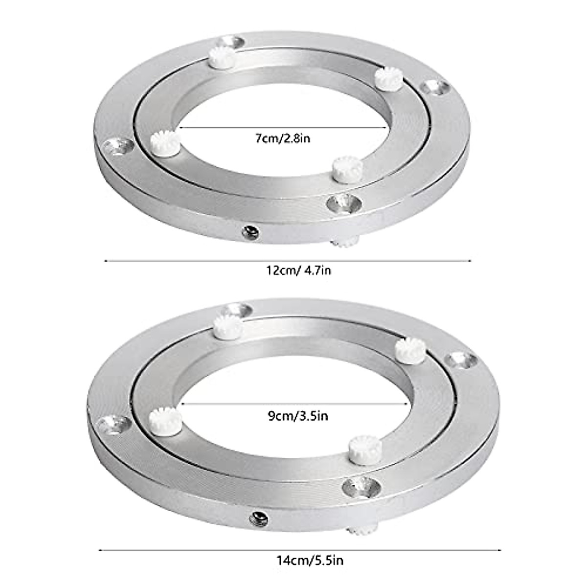 Silent Turntable Plate Table Bearing Rotating Tray - Improved Mute Aluminum Alloy Hardware - Stable and Non-Slip Lazy Susan Hardware Turntable Bearing(5 In)