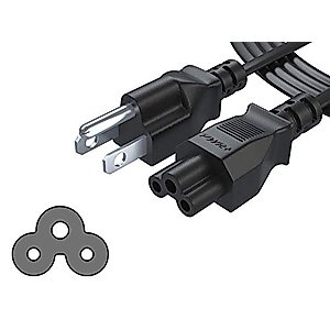 6Ft 3 Prong AC Laptop Power Cord Cable for Dell IBM Hp Compaq Asus Sony Toshiba Lenovo Acer Gateway Notebook Computer Charger Spare: IEC-60320 IEC320 C5 to NEMA 5-15P