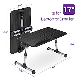 NEARPOW Laptop Bed Tray Table, Adjustable Laptop Bed Stand, Portable Standing Table with Foldable Legs, Foldable Lap Tablet Table for Sofa Couch Floor - Medium Size