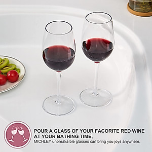 MICHLEY Unbreakable Red Wine Glasses, 100% Tritan Plastic Shatterproof Wine Goblets, BPA-free, Dishwasher-safe 12.5 oz, Set of 6