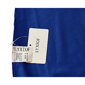 LYXIOF Womens Off Shoulder Sweatshirt Slouchy Long Sleeve Shirts Pullover Tops Blue 2XL