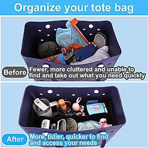 Mity rain Felt Insert Bag Organizer for Bogg Bag, Beach Bag Accessories Inserts Compatible with Original X Large Simply Southern Tote Bag, Bag Organizer Liner with Zipper for Bogg Bag Accessories