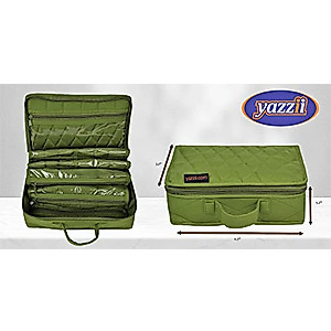 Yazzii Original Craft Organizer Tote Bag - Portable Storage Bag Organizer - Multipurpose Storage Organizer for Crafts, Cosmetics & Jewelry. Green
