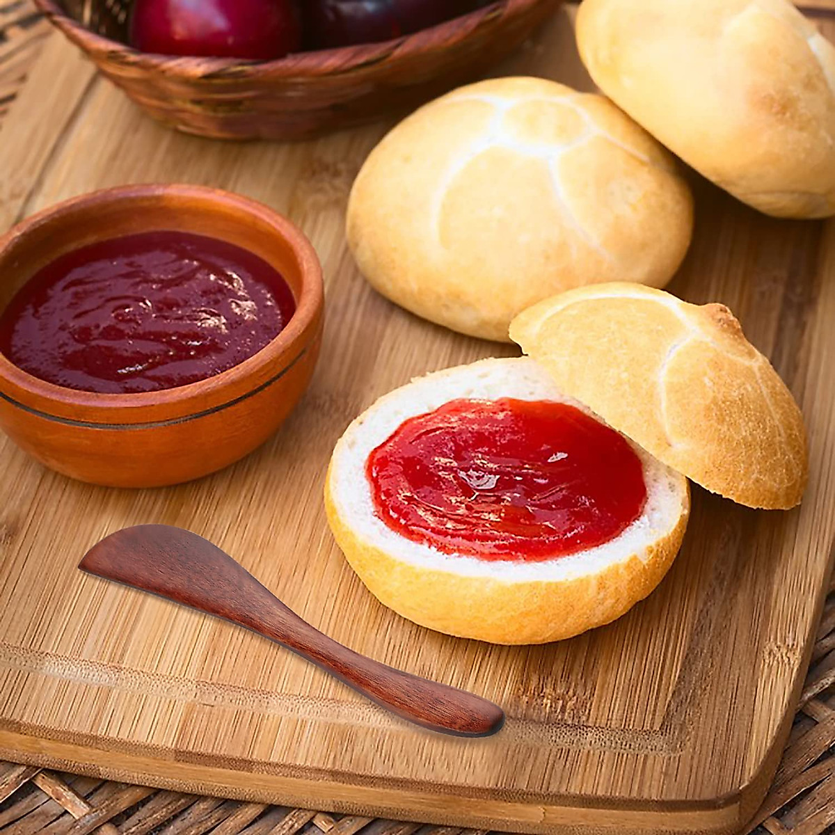 CHWAIKA Butter Knife Spreader Wooden Butter Spreader Knife Set of 10 Butter Knife for Peanut Jam Cheese (BK-01)