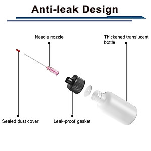 TITGGI 5 Pcs Needle Oiler (1 OZ), Precision Gun Oil Bottle, LDPE Oil Applicator with Extra Long 1.5 Inch Stainless Needle Tip – Easy to Use for Gun Oil, Crafts, Hinges, Sewing Machines and More