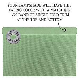 FenchelShades.com Lampshade 7" Top Diameter x 11" Bottom Diameter x 9" Slant Height with Washer (Spider) Attachment for Lamps with a Harp (Linen Celadon)