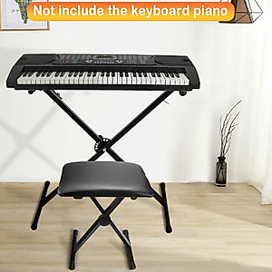Ktaxon Single X Keyboard Stand and Bench Set, Adjustable Height Digital Piano Stand with Lockable Straps for 49 61 76 88 Keys