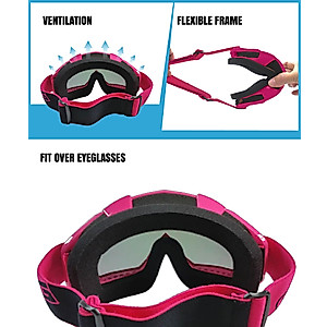 CRG Sports Motorcycle Goggle ATV Dirt Bike Off Road Racing Motocross Goggles for Men, Women, Adults