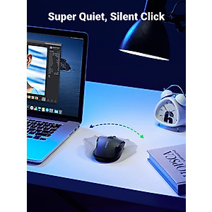 UGREEN Wireless Mouse 2.4G with USB Receiver, 5-Level 4000 DPI 6 Buttons,18 Months Battery Life Cordless Mouse, Ergonomic Computer Mice for Laptop, Computer, PC, MacBook, Chromebook Black