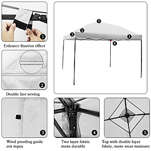 Replacement Canopy Top, 10' x 10' Pop-Up Canopy Top Cover for Canopy Straight Leg Tent Top Cover (1pc Top Cloth Only) Black