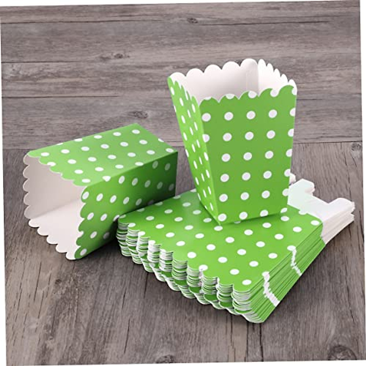 SAFIGLE 48 Pcs Popcorn Boxes Paper Snack Boxes Popcorn Holder Party Decoration Supplies Green European and American Container Popcorn Boxes Dot Design Snack Box Party Popcorn Cups