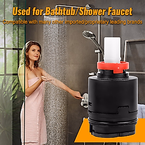 N40HKC Shower Cartridge Replacement,Fit for SR SUN RISE Shower Cartridge,Black 40mm Shower Faucet Cartridge,for Tub/Shower Faucet, Shower Mixer Valve, Ceramic Shower Single Lever