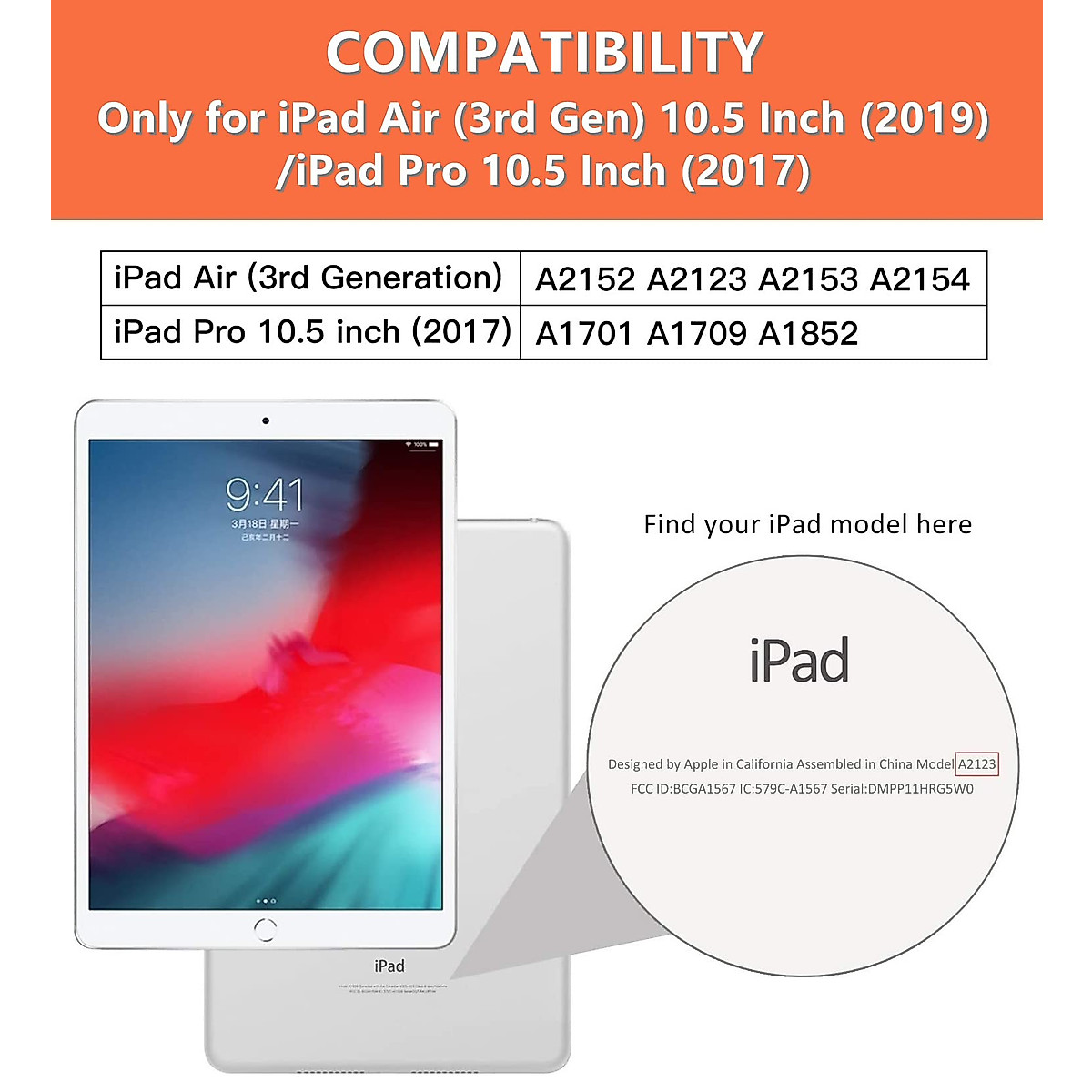 iCoverCase for iPad Air (3rd Gen) 10.5" / iPad Pro 10.5" Case with Pen Slot, Ultra-Thin Silicone Back Cover Plain Soft TPU Protector Shell for iPad Air 3 10.5" 2019/iPad Pro 10.5" 2017 (Clear)