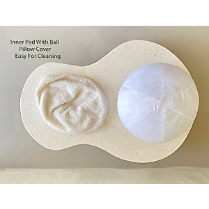 MORSHA Boucle Ball Pillow - 11.8 Inch Round Sphere cushion for Modern, Chic, and Boho Style Home Decor - Cute, Trendy, and Comfortable, GIFT, Teddy boucle fleece,Orb (IVORY)