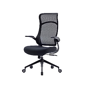 Nouhaus Wave Ergonomic Office Chair. Rolling Mesh Office Chair with Lumbar Support and Adjustable Arms. Comfortable Computer Chair, Home Office Desk Chairs, Task Chair or Gamer Chair (Black)