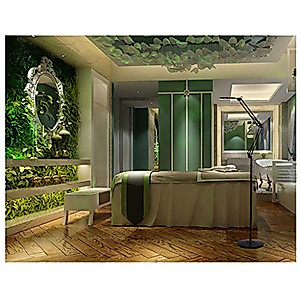 Floor lamp LED Floor Light Skincare Tattoo Manicure Beauty Spa Makeup Light Warm Desk Reading Light Bedroom Living Room Desk Lamp/White Floor Light (Color : Black)