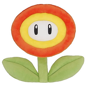 Little Buddy 1822 Super Mario All Star Collection Fire Flower 7" Plush,Multicolor
