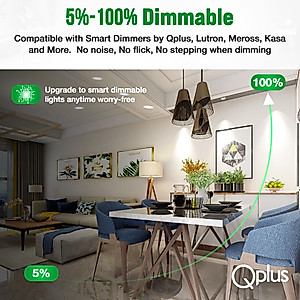 QPLUS 24 Pack 4 Inch 5CCT Ultra-Thin LED Recessed Ceiling Light with Junction Box, 2700K/3000K/3500K/4000K/5000K Selectable ETL,UL,IC, Wet Rated, Energy Star Dimmable Recessed Led Can Lights