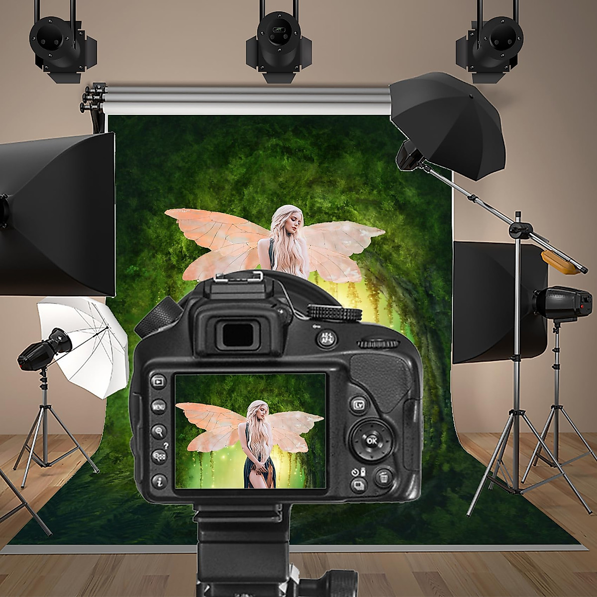 Baocicco Backdrop 3x5ft Enchanted Forest Photo Background Wonderland Fairyland Mystic Photo Booth Props Glitter Fantasy Backdrops for Adventure Scenery Photography Wedding Travel Journey Vacation