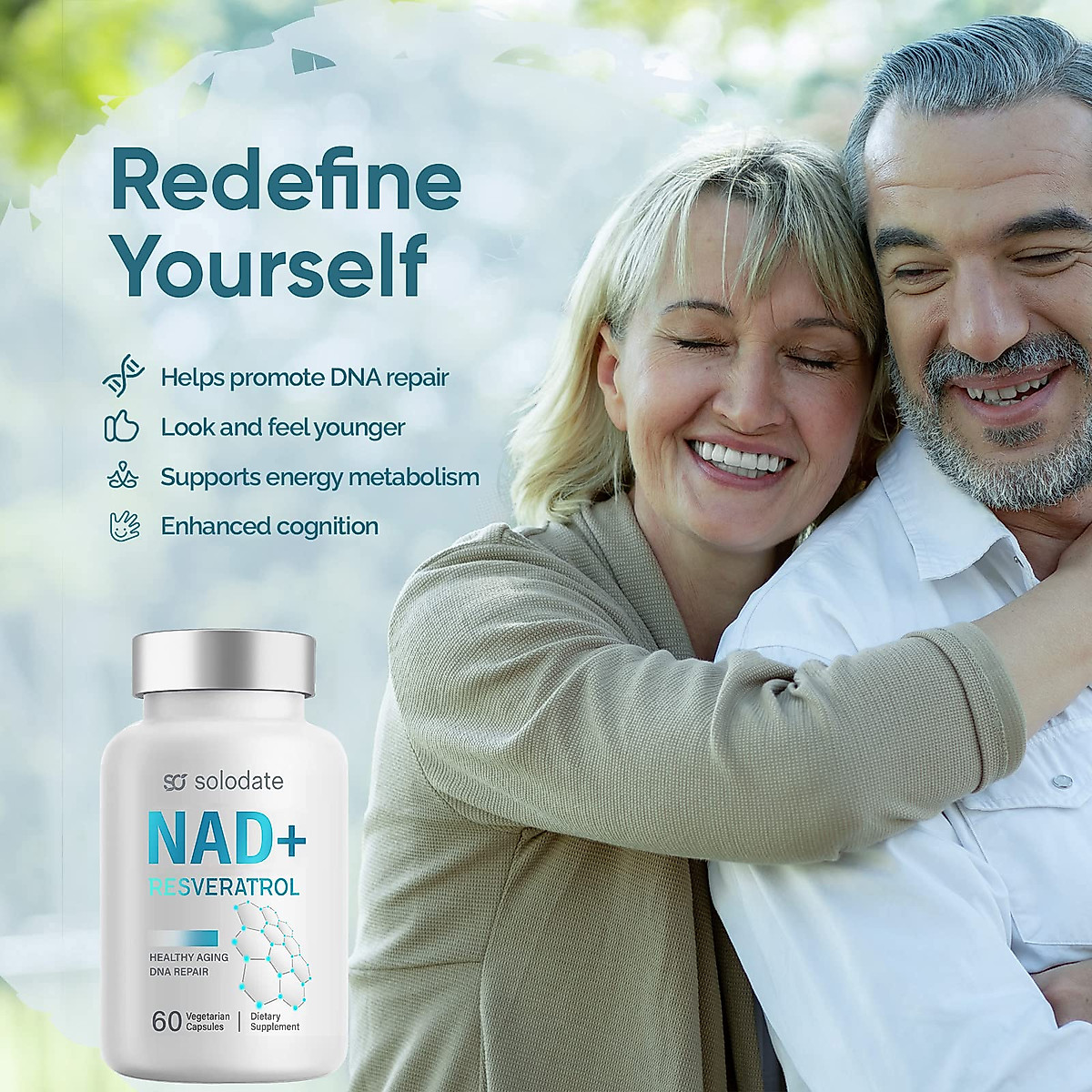 NAD+ Supplement 1000MG for Max Absorption, 60 Capsules