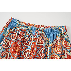 Vozanet Women's V Neck Sexy Pajamas Capri Sets Mexican Style Floral Sleepwear 2PCS Totem Casual Nighty Plus Size M to 5XL, Bohemia, XXX-Large