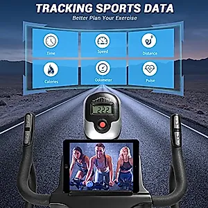 Exercise Bike, DMASUN Magnetic Resistance Pro Indoor Cycling Bike 350lbs Weight Capacity Stationary Bike, Comfortable Seat Cushion, Multi - grips Handlebar, Heavy Flywheel Upgraded Version