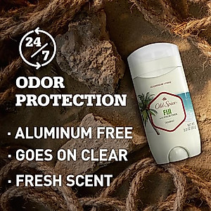 Old Spice Aluminum-Free Deodorant for Men, 24/7 Odor Protection, Long Lasting Freshness, Fresher Collection, Fiji with Palm Tree Scent, 3.0 oz