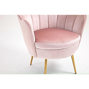 hegmentine Modern Accent Home Office Chair Desk Chair Task Vanity Chair Makeup Chairs Velvet Living Room, Bedroom…(Iceberry Pink)