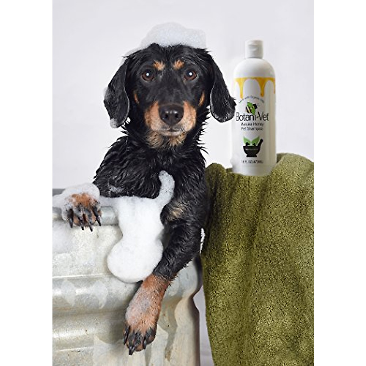 BotaniVet Certified Organic Manuka Honey Pet Shampoo 16 Oz - 100% Natural Ingredients - Veterinary Dermatologist Formulated for Allergies and Itching