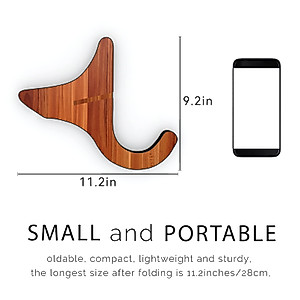 LALAOKS Wooden Ukulele Stand Violin Mandolin Folding Portable Stand (Sapele)