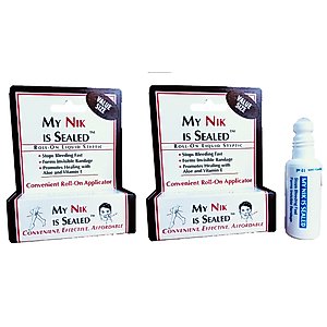 COSMETICALLY SEALED My Nik Is Sealed Roll-On Liquid Styptic | 2 PACK 12ml Value Size | First Aid in a Tube | Made in USA