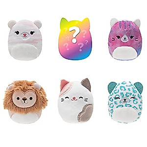 Squishville by Original Squishmallows Purr-FECT Squad Plush - Six 2-Inch Squishmallows Including Eloise, Karina, Ramon, Pooja, and Toni - Toys for Kids
