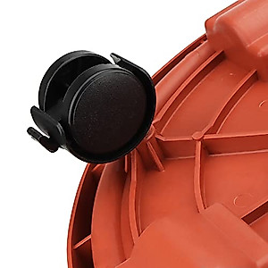 HOIGON 4 Pack 13 Inch Plant Caddy with Wheels, Drain Tube and Water Tray, Heavy Duty Plant Pallet Caddy, Round Rolling Plant Stand Flower Planter Pot Mover, Red