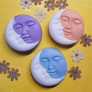 Silicone Molds Circular, Sun and Moon Craft Art Silicone Soap Mold, face Shape Craft Molds DIY Handmade Cake Molds - Soap Making Supplies by JYEOUX