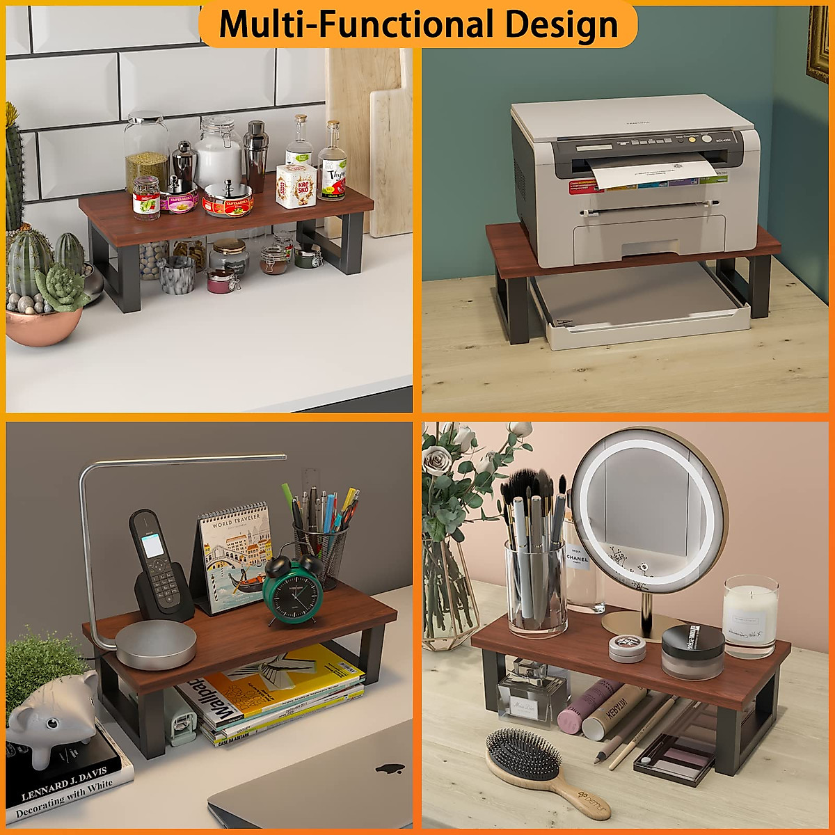 WESTREE Monitor Stand Riser, Desktop Computer Monitor Stand, Multi-Purpose Desk Storage Organizer Shelf for Laptop Computer PC