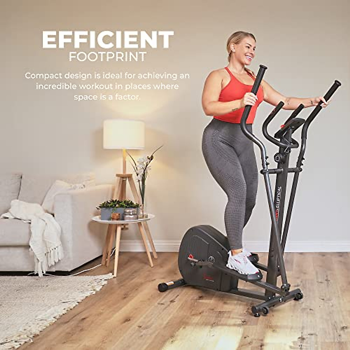 Sunny Health & Fitness Endurance Full Body Smart Magnetic Resistance Elliptical Machine with Digital Performance Monitor, Low Impact Exercise, Pulse Sensors, and Bluetooth SunnyFit App – SF-E321003