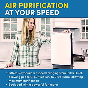 VEVA Air Purifier Large Room - ProHEPA 9000 Premium Air Purifiers for Allergies, Smoke, Dust, Pet Dander & Odor with H13 Washable Filters - White