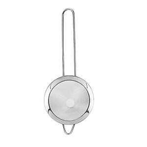 Viski Cone Strainer - Fine Mesh Strainer Stainless Steel Bar Tool - Small Cocktail Strainer for Drinks with Handle - 9.24in Set of 1, Metallic