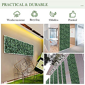 Giantex 12PCS 20x20inch Artificial Boxwood Panels Garden Privacy Fence Screen, 33.3 Sq.ft Faux Greenery Wall Privacy Hedge for Wedding Decor Fence Backdrop, Patio Topiary Hedge Protective Screen