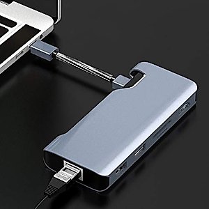 Leya-US Spare Part T1907b 7 in 1 Multi-Function Type-C/USB-C HUB Expansion Dock (Color : Silver)