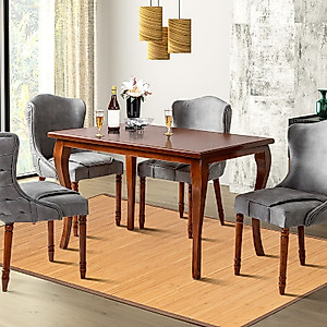 Giantex 5’ x 8’ Bamboo Area Rugs - Floor Mat with Anti-Slip Backing, Durable Roll-up Floor Rug, 60” x 96” Indoor Mat Rug for Dining Room, Living Room, Bedroom, Entryway, Bamboo Carpet (Modern)