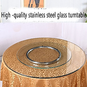 WEBUP Round Glass Tabletop Lazy Susan Rotating Serving Tray Heavy Duty Turntable For Dining Table, 26in/30in/34in/38in Large Swivel Plate, Transparent (Size : 68cm/26inch)