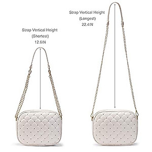 Newshows Women Medium Quilted Crossbody Purse with Metal Chain Strap Heart Zipper, Gift Idea, PU Leather