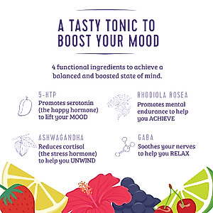 Kowa Mood Boost, 10 Calorie Soda, Adaptogen Drink, 0 Sugar, No Caffeine, Variety Pack, 12 fl oz (Pack of 12)