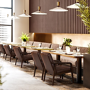 Yaheetech Accent Chair, PU Leather Reading Chair, Mid Century Modern Arm Chair with Solid Wood Frame for Living Room Bedroom Waiting Room, 2 Pieces, Dark Brown