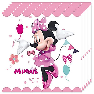 ChezMax 41pcs Minnie Mickey Mouse Party Supplies 20 Plates + 20 Napkin + 1Tablecloth Minnie Mickey Mouse Birthday Party Decorations, for Girl and Boy (41pcs)