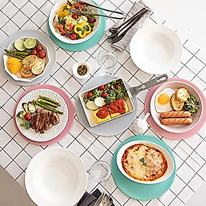 cusinine Silicone Microwave Mats, 2 Pack, Heat Resistant up to 570°F, 10 inches (Mint)